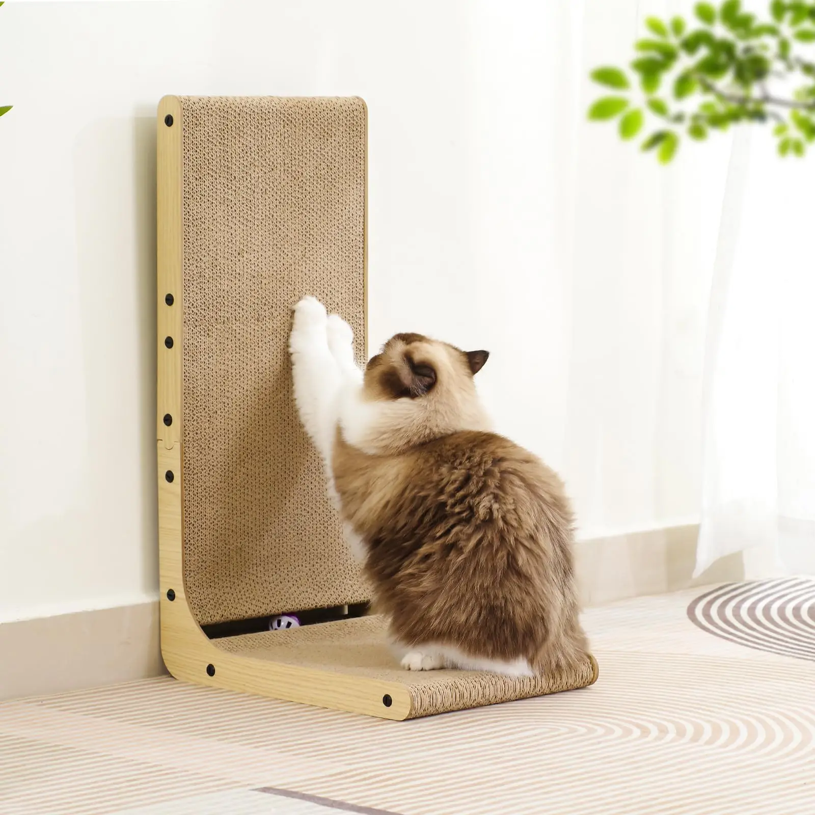 Large-Cat-Cardboard-L-shape-Cat-Scratching-Board-Cat-Scratch-Pad-with ...