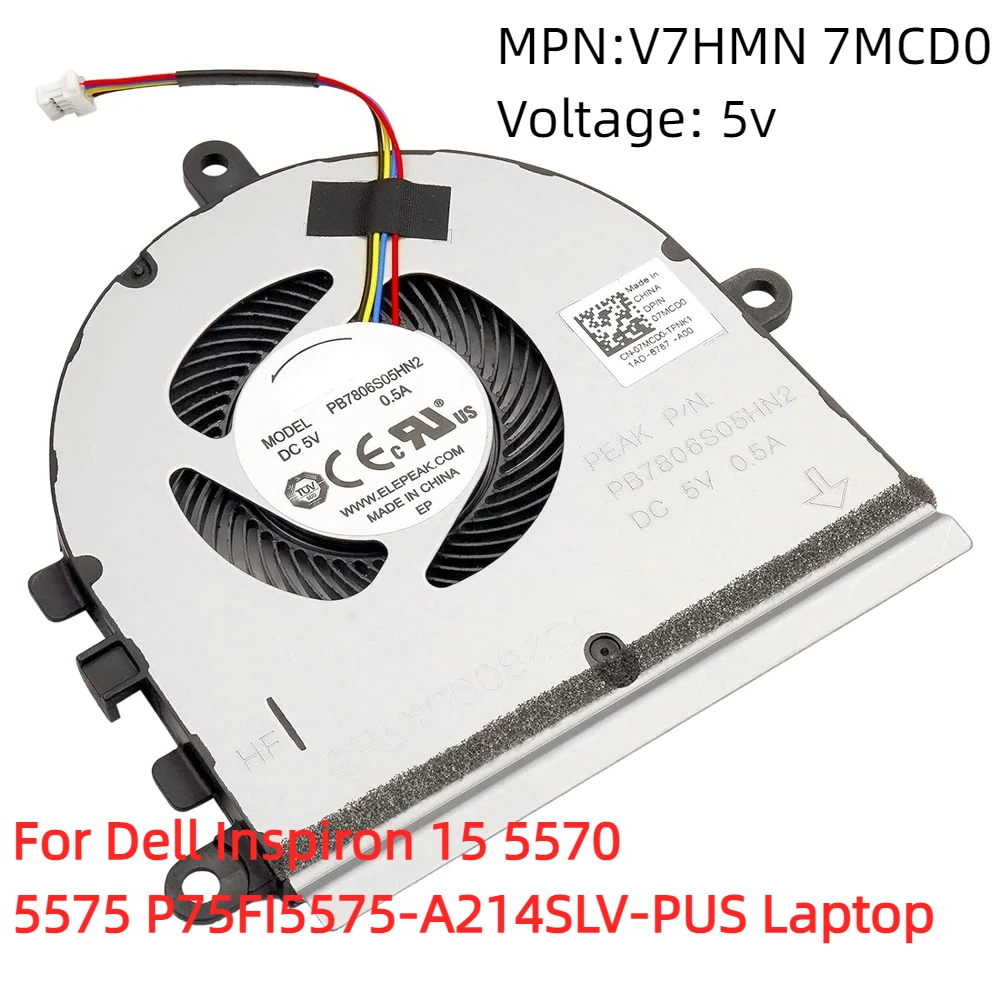 CPU Cooling Fan For Dell Inspiron 15 5570 5575 P75F I5575-A214SLV-PUS ...