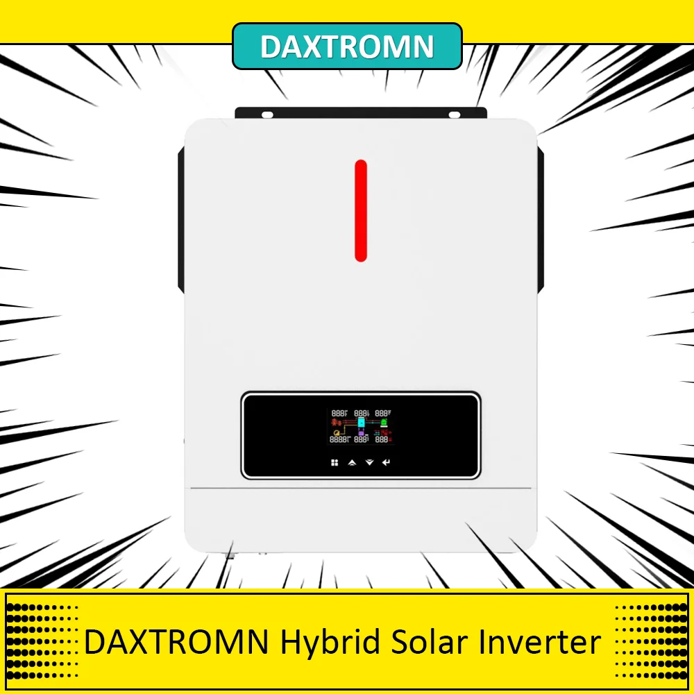 DAXTROMN 6200W Hybrid Solar Inverter, 48V DC 120A MPPT Solar Charger, 500V DC PV Input Grid Tie ...