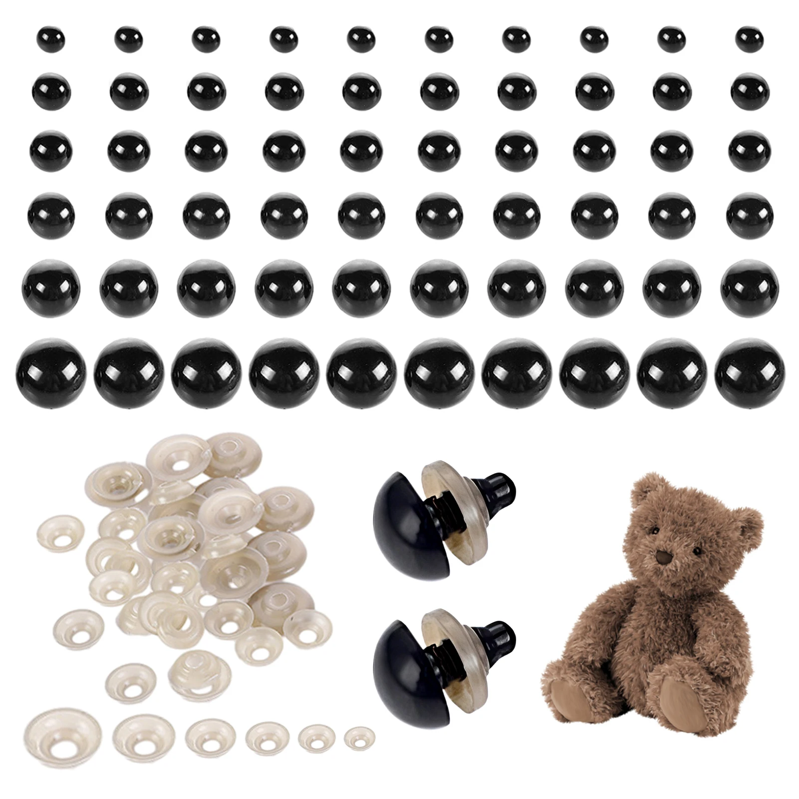 120pcs-For-Tcrochet-Toys-Replacement-Stuffed-Animal-Plastic-TEDDY-Black ...