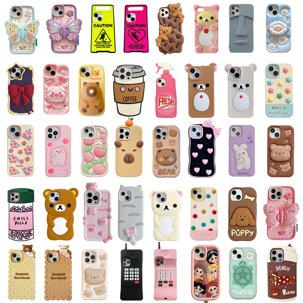 For iPhone 16, 16Pro, 16promax,15 15Promax, 3D soft silicone case ...
