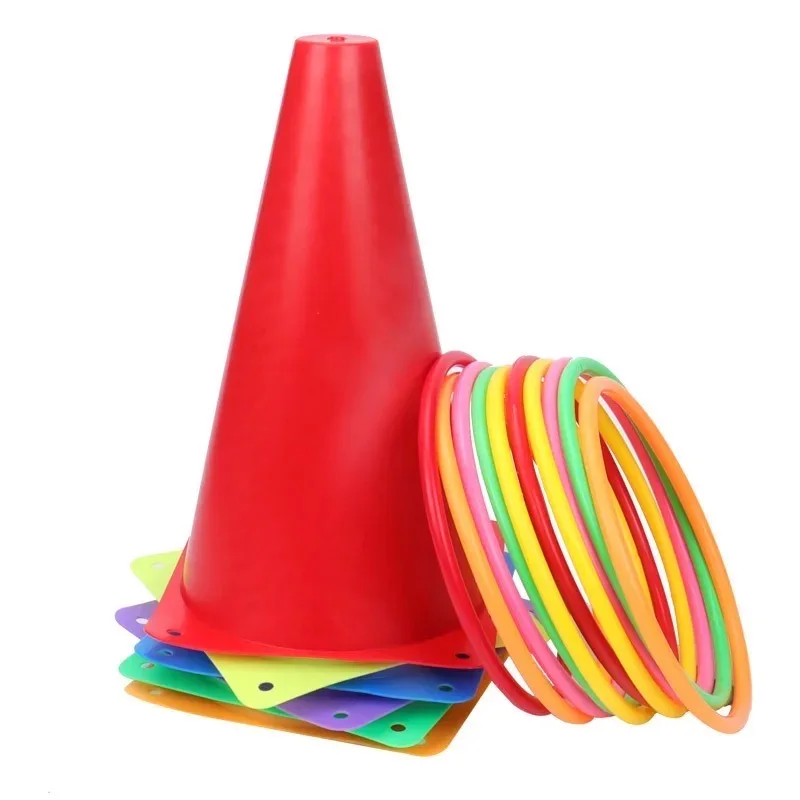 Throwing-Plastic-Circles-Cone-Obstacle-Bucket-Party-Backyard-Children-s ...