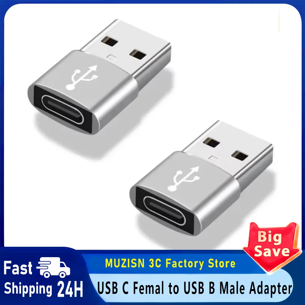 USB C Femal to USB B Male Adapter 2Pcs USB To Type C OTG Adapter Type-c ...