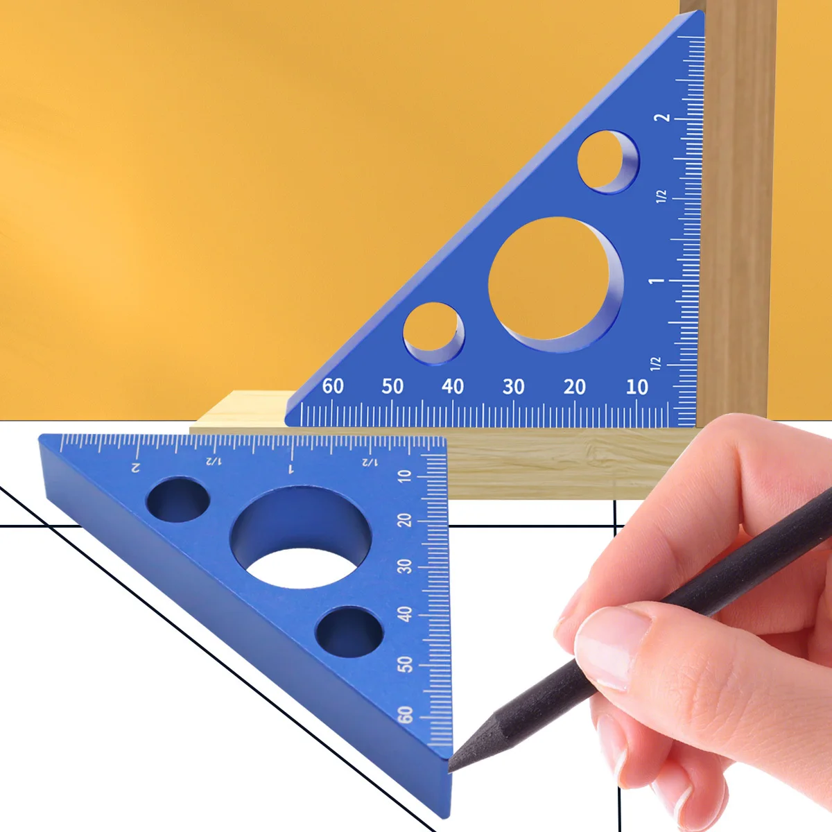 1pc-45-90-Degree-Metric-Scale-Precision-Angle-Ruler-Aluminum-Alloy ...