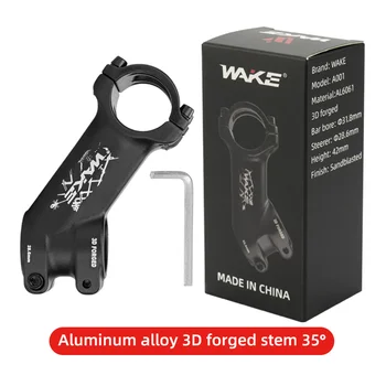 WAKE Bike Stem 31.8 60mm/70mm/90mm/110mm 35 Degree MTB Stem Mountain Bike Stem Riser Handlebar ...