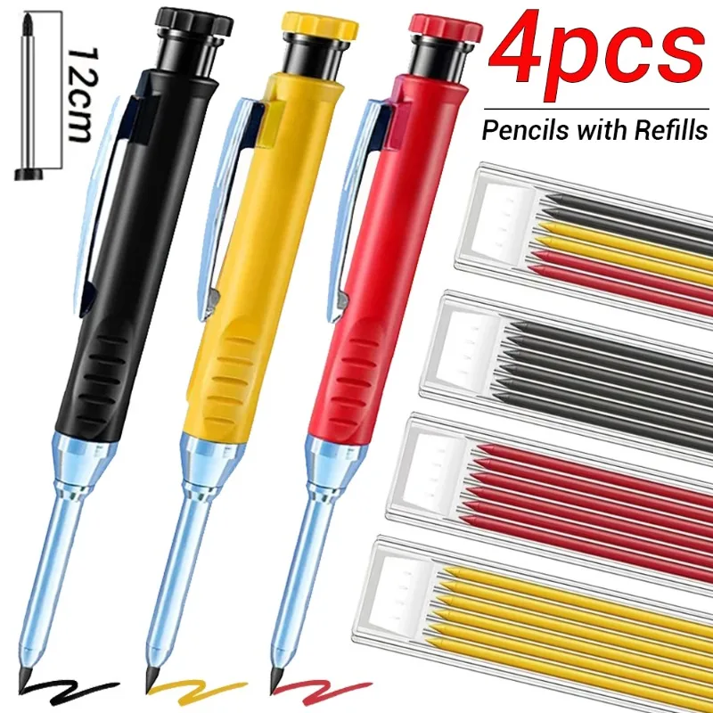 4-1Pcs-Multifunction-Mechanical-Carpenter-Pencils-with-Refills-Heavy ...