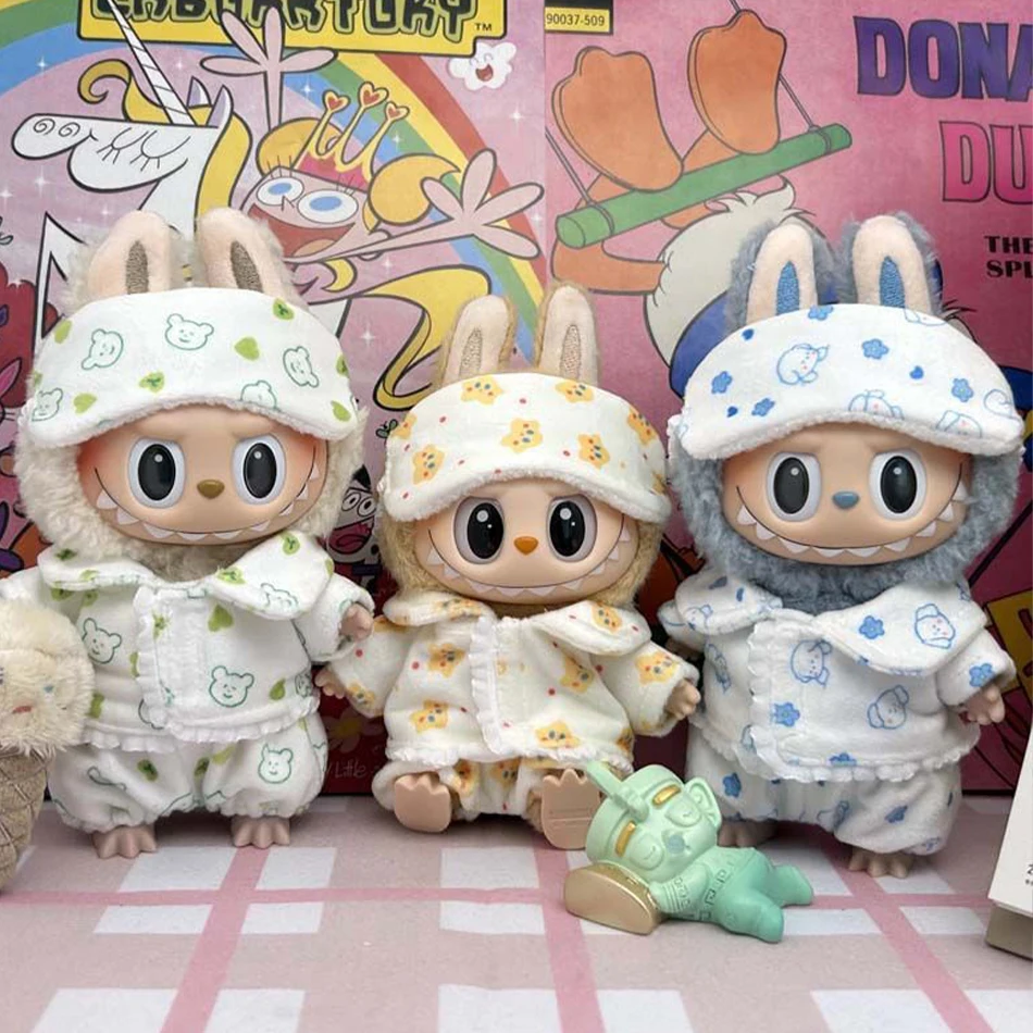 Labubu Mini Pajamas With Eye Mask Three-piece Kawaii 15-17cm V1 V2 ...
