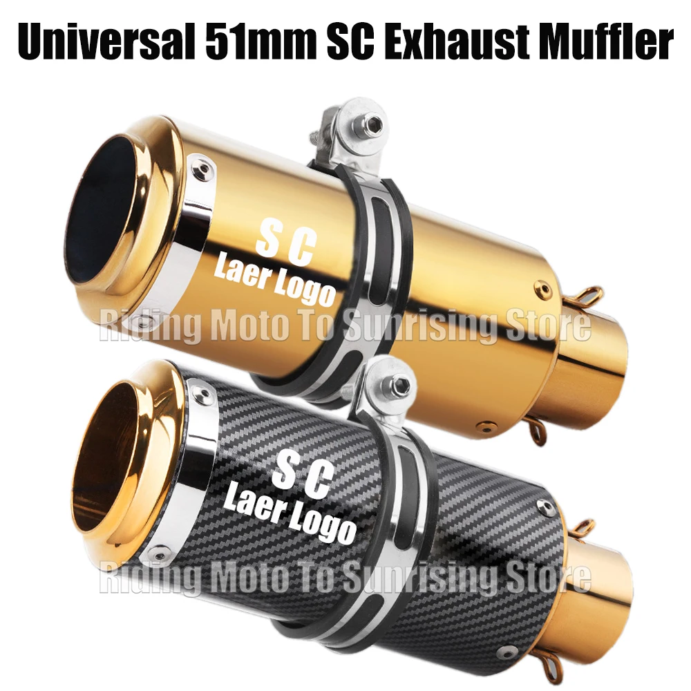 51mm-Universal-Gold-Color-sc-Motorcycle-Exhaust-Muffler-Escape-for ...