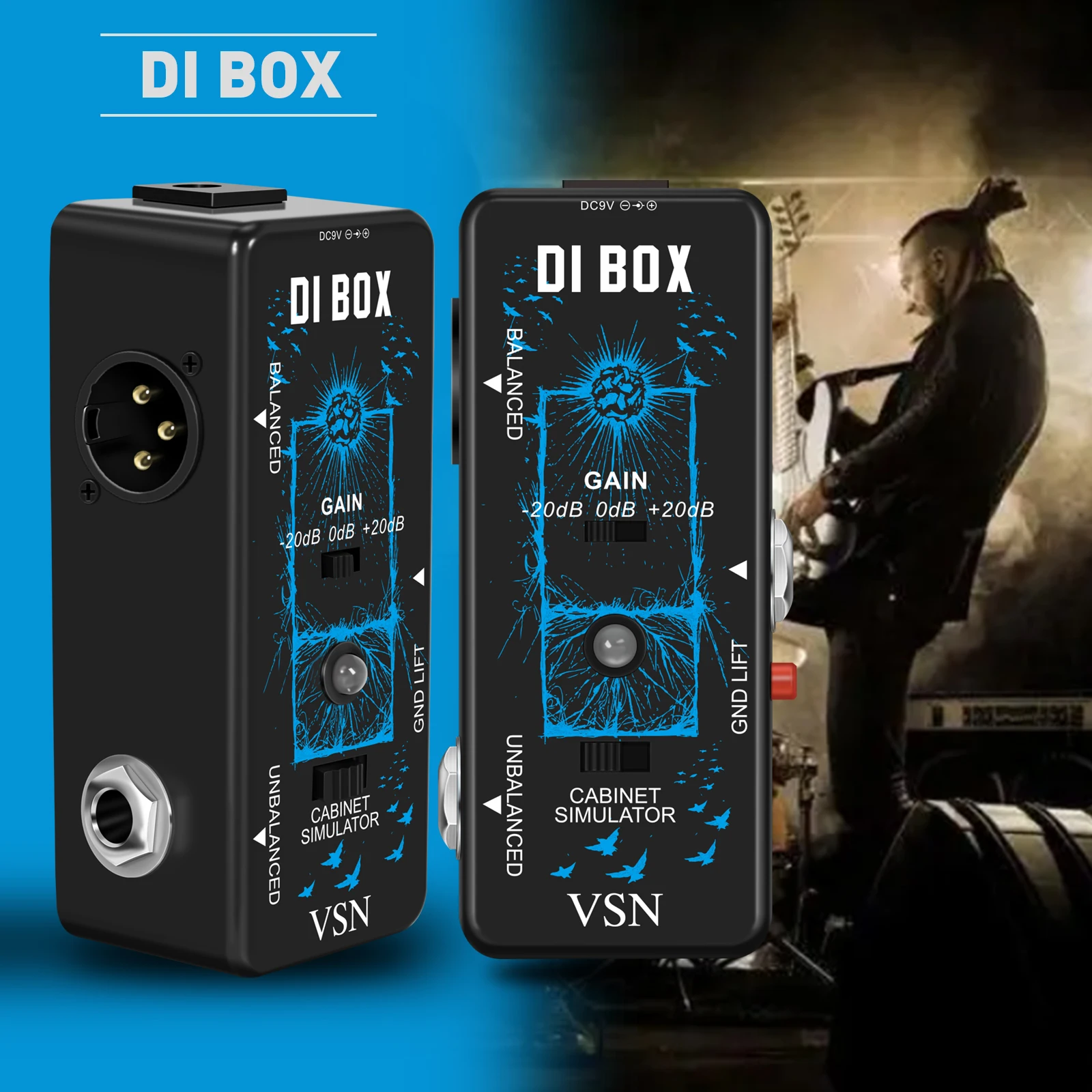 VSN-Di-Box-Guitar-Pedal-Direct-Box-Guitar-Passive-DI-Box-With-Cabinet ...