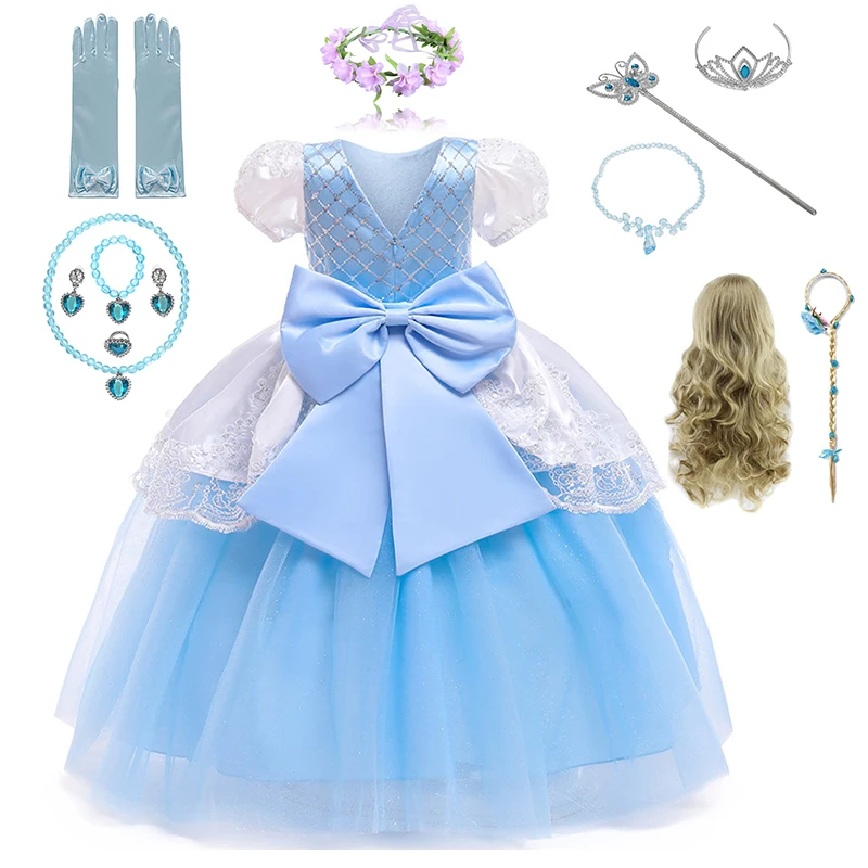 Disney Princess-vestido de Cenicienta para niñas, falda de manga ...