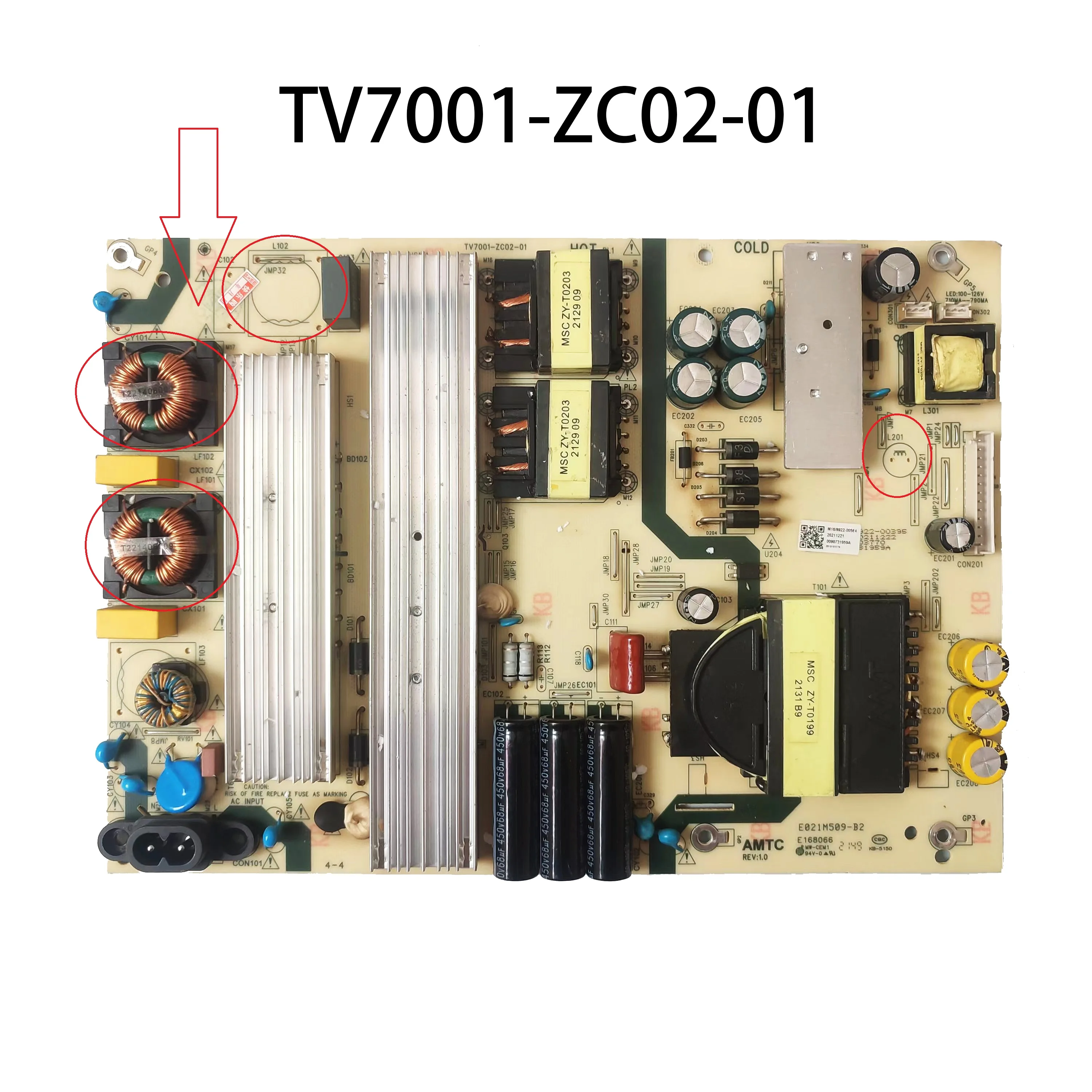 TV7001-ZC02-01-E021M509-D1-E168066-E021M509-B2-Power-Supply-Board ...