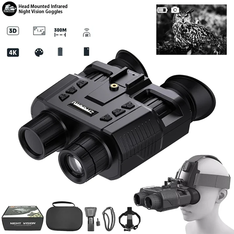 Head-Mounted-Night-Vision-Device-1-4-4K-IR-Binoculars-Camera-8X-Zoom ...