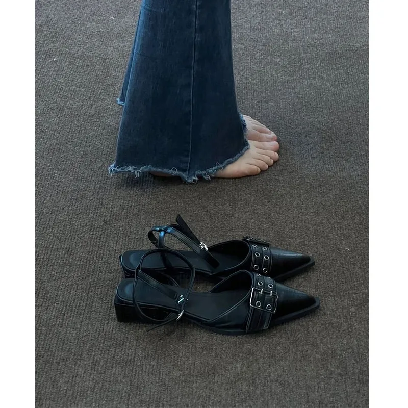 Rivet-Pointed-Sandals-Women-Summer-Outer-Wear-High-grade-Closed-Toe ...