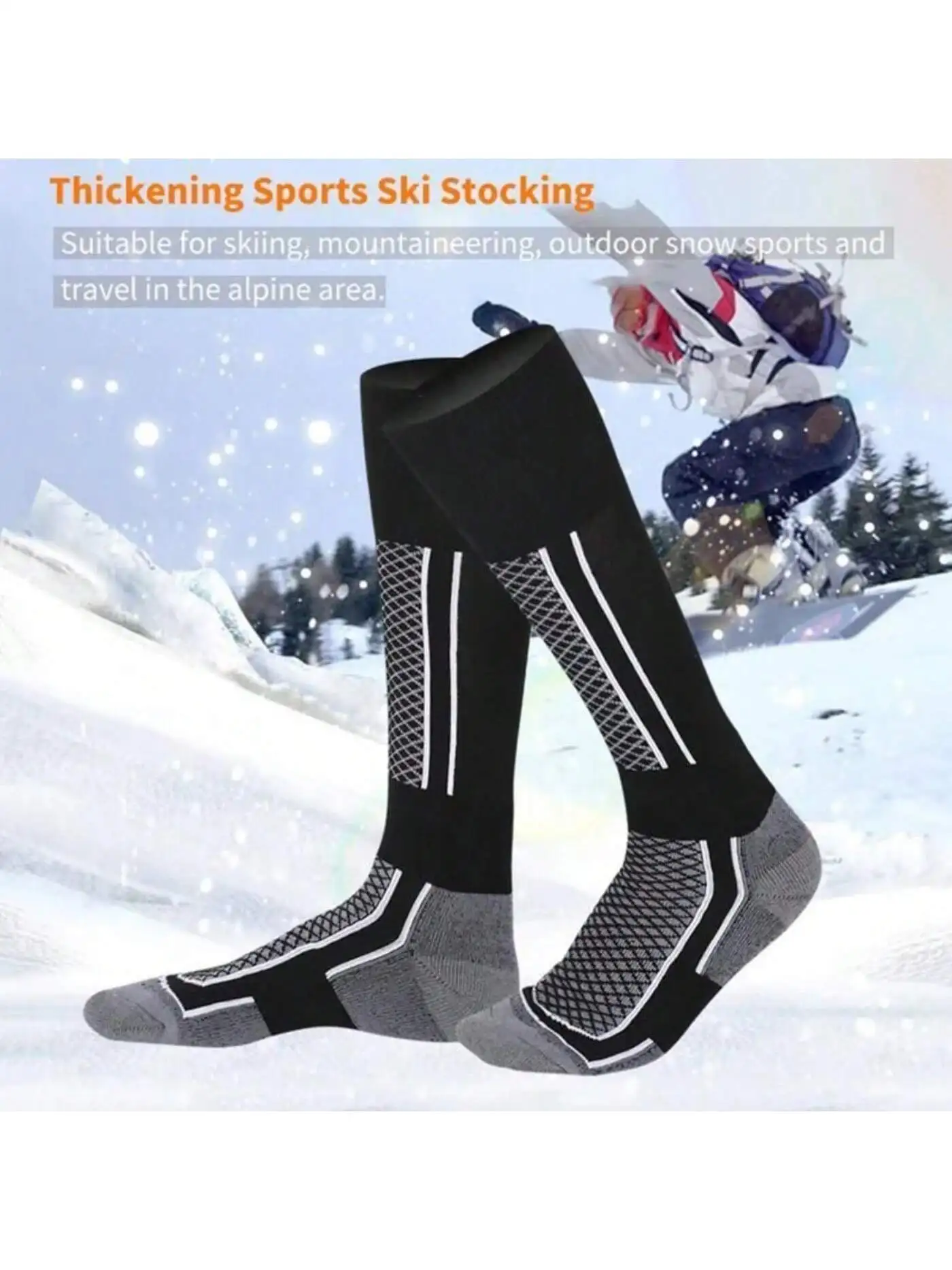 1 Pair Winter Warm Ski Stockings Thickening Hiking Socks for Women Men ...