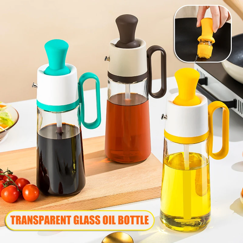 Multifunctional Oil Bottle With Brush 2 In 1 Olive Oil Pot With Cooking ...