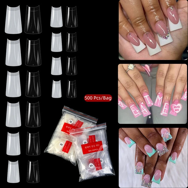 Pink And White Flared Nails