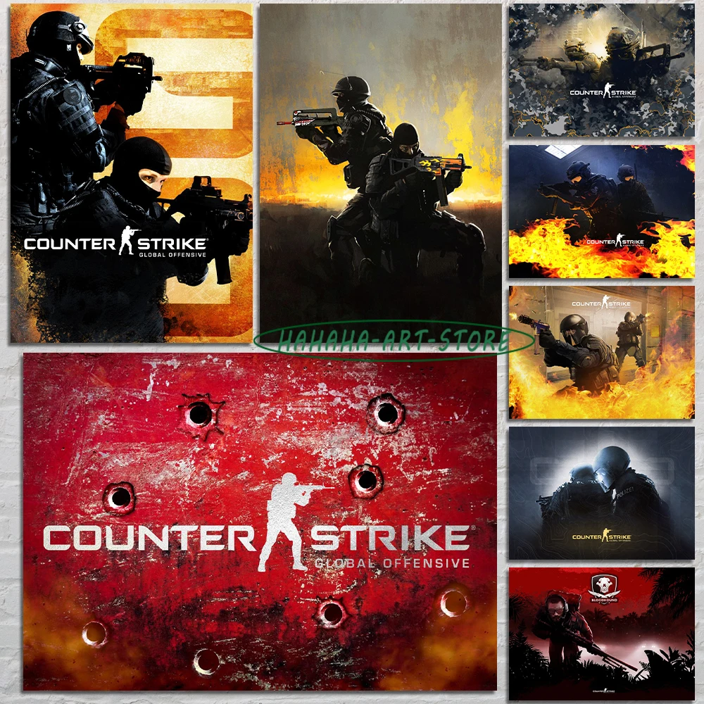 Counter-Strike-Key-Art-Logo-Art-Poster-Canvas-Painting-for-Gaming-Room ...