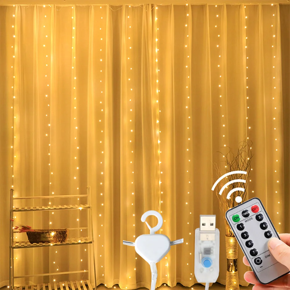 3M-USB-LED-Fairy-String-Curtain-Lights-Garland-For-New-Year-Holiday ...