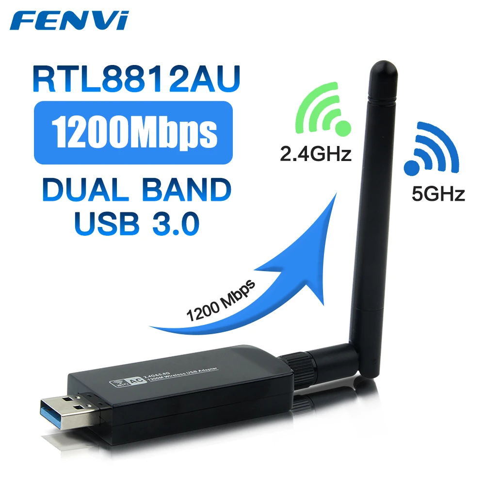 Dual Band 1200mbps Usb Rtl8812au Wireless Ac1200 Wlan Usb3.0 Wifi Lan ...