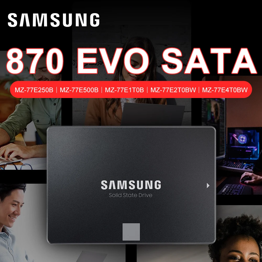 Samsung 870 Evo Sata Ssd 250g 500 Go À 1 To 2 To 4tb Disque Dur Ssd Sata 6 Gb/s 3 2.5 "mlc ...