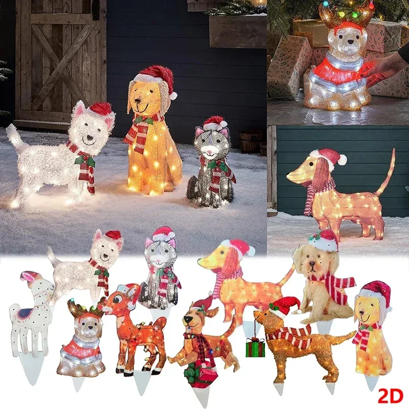 Christmas-Decorations-Outside-Light-Up-Animals-Dog-Deer-Santa ...