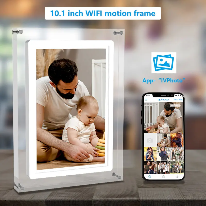 32G-Acrylic-WIFI-Digital-Photo-Frame-with-Clock-Time-Setting-Phone ...