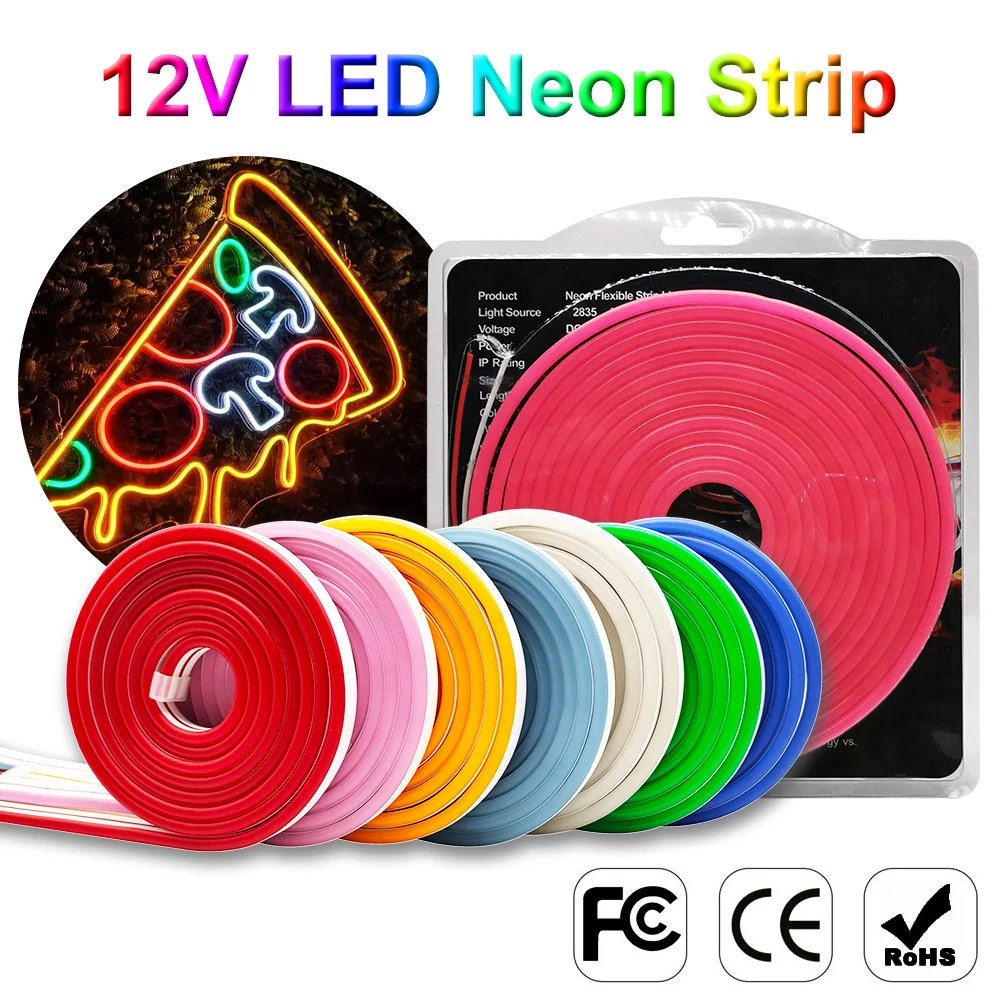 DC12V-Neon-LED-Strip-Flexible-Rope-Tube-Light-SMD-2835-120LEDs-M-1M-2M ...