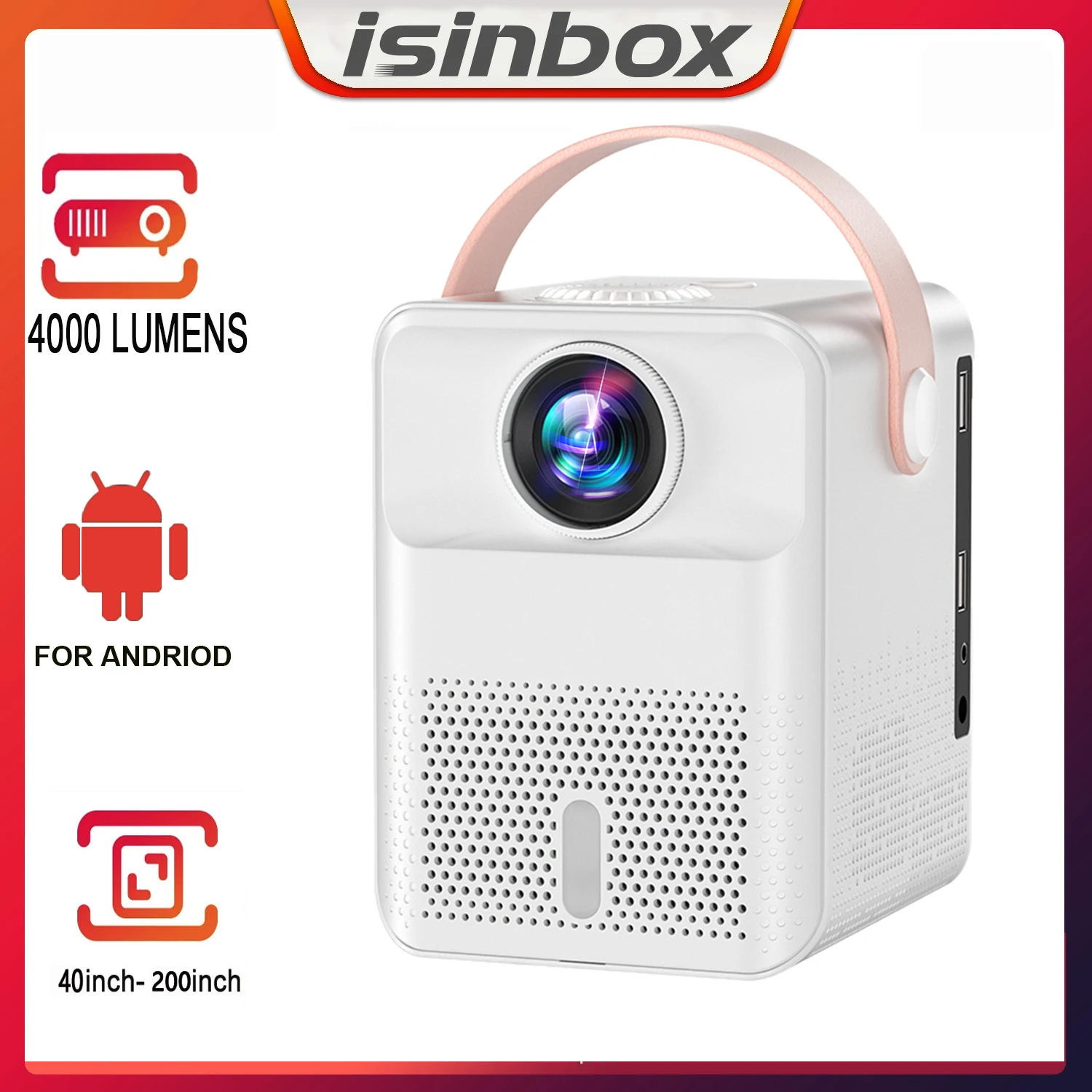 ISINBOX X8 mini Projector Android Portable Home Theater Cinema 1080P HD ...