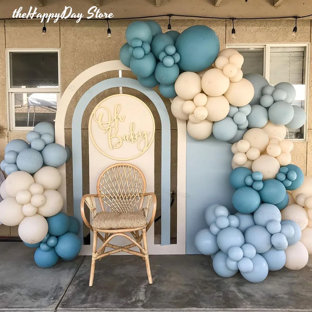 Dusty-Blue-Balloons-Garland-Arch-Kit-Dusty-Blue-Sand-White-Balloons-for ...