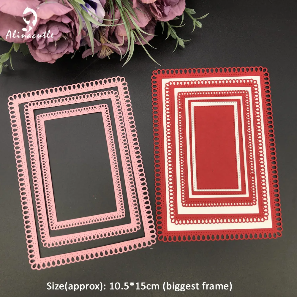 Alinacutle Metal Cutting Die Cut Tear Drop Nesting Rectangle Scrapbook ...