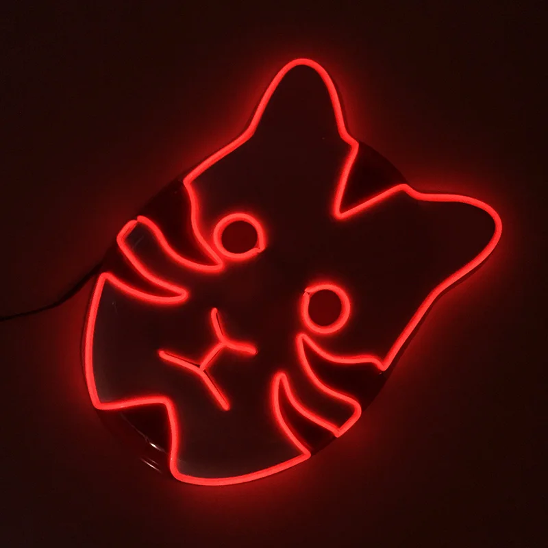 LED Naruto Mask Cat For Women Cosplay Mask Full Face Halloween Party ...