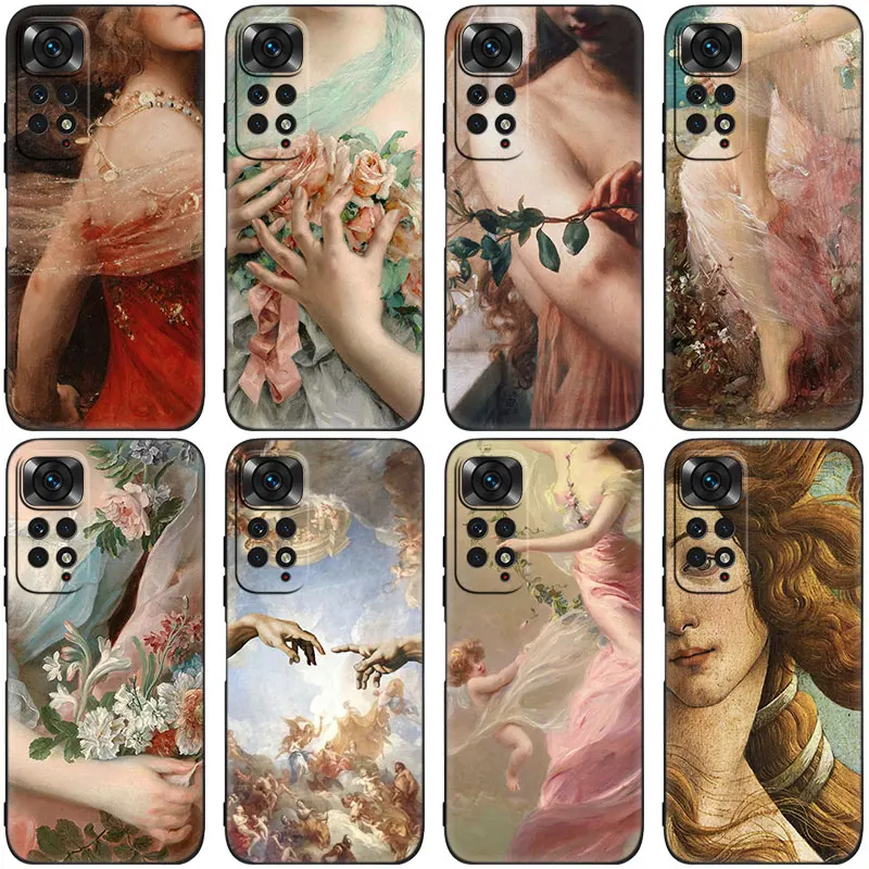 Vintage-Renaissance-Art-Painting-Black-Phone-Case-For-Xiaomi-Redmi-Note ...