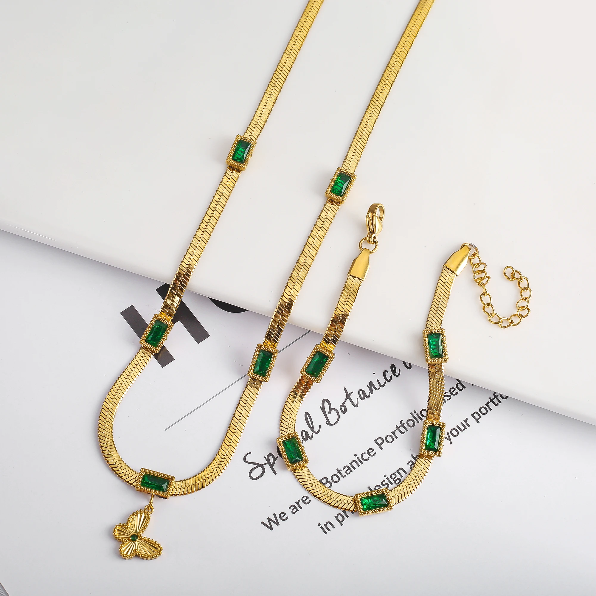 Creative-Square-Crystal-Blade-Chain-Bracelet-Necklace-Butterfly ...