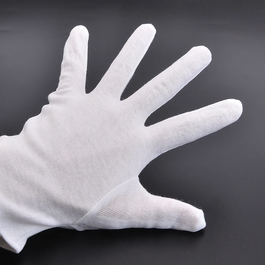 1Pair-White-Cotton-Gloves-Protective-Work-guitar-Inspection-Disposable-Safety-Glove-Lightweight ...