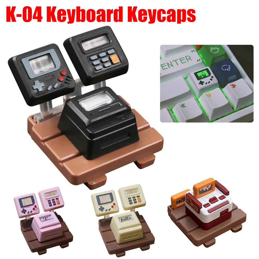 3-in-1-K-04-Keyboard-Keycaps-Retro-Cute-Transparent-Key-Cap-Replacement ...