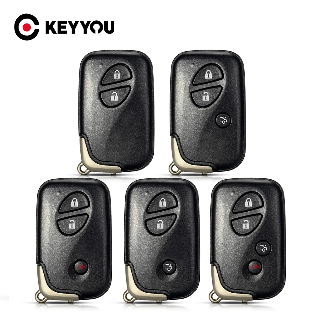 Keyyou Replacement Keyless Shell 4 Buttons Smart Remote Key Fob Case ...