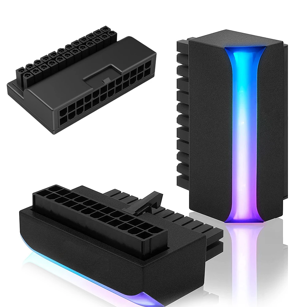 Argb Atx 24 Pin To 90 Degree Power Plug Adapter Mainboard Motherboard ...