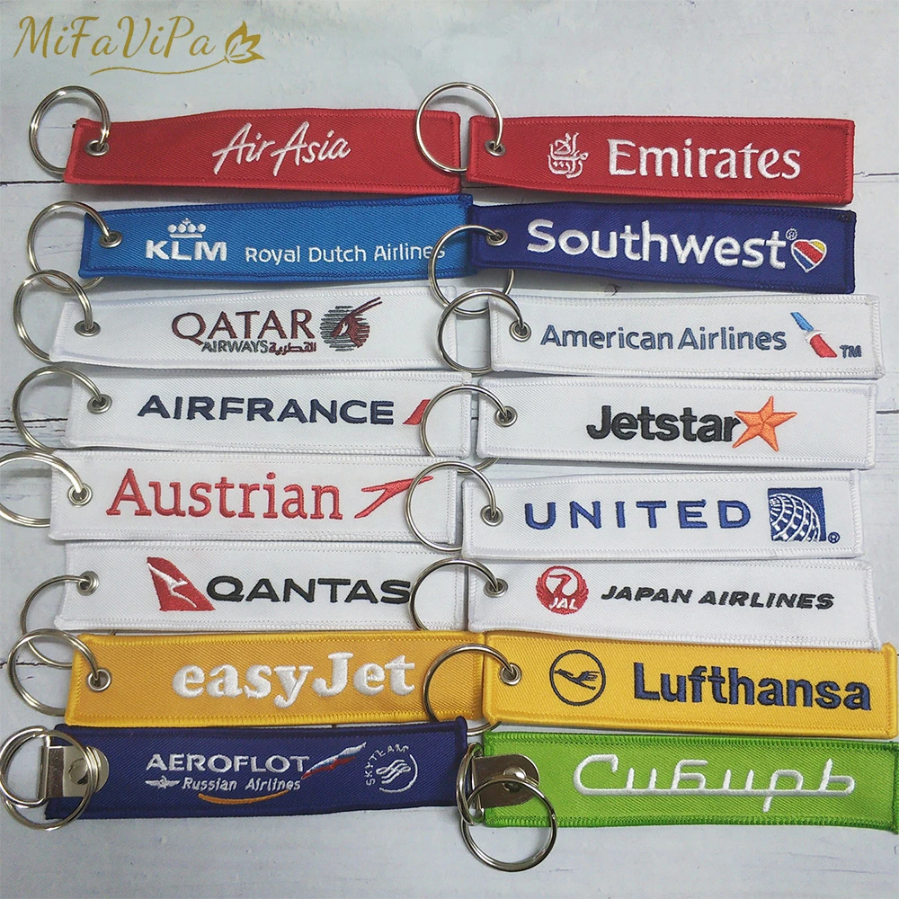 MiFaViPa 1 PC Blue Key Chain for KLM American Airlines Qatar Airplane ...