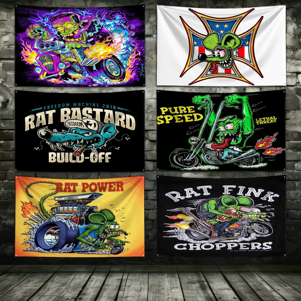3x5-Ft-Rat-Finks-Choppers-Flag-Polyester-Digital-Printing-Banner-for ...