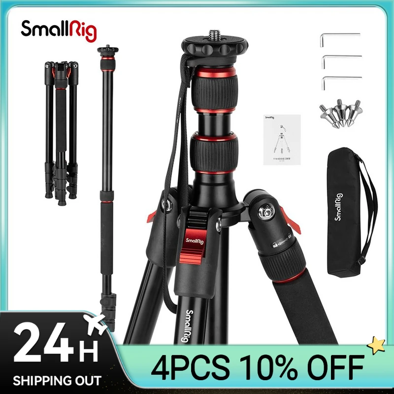 SmallRig – trépied Compact et léger en aluminium T-10, pliable, peut charger 15kg, adapté à ...
