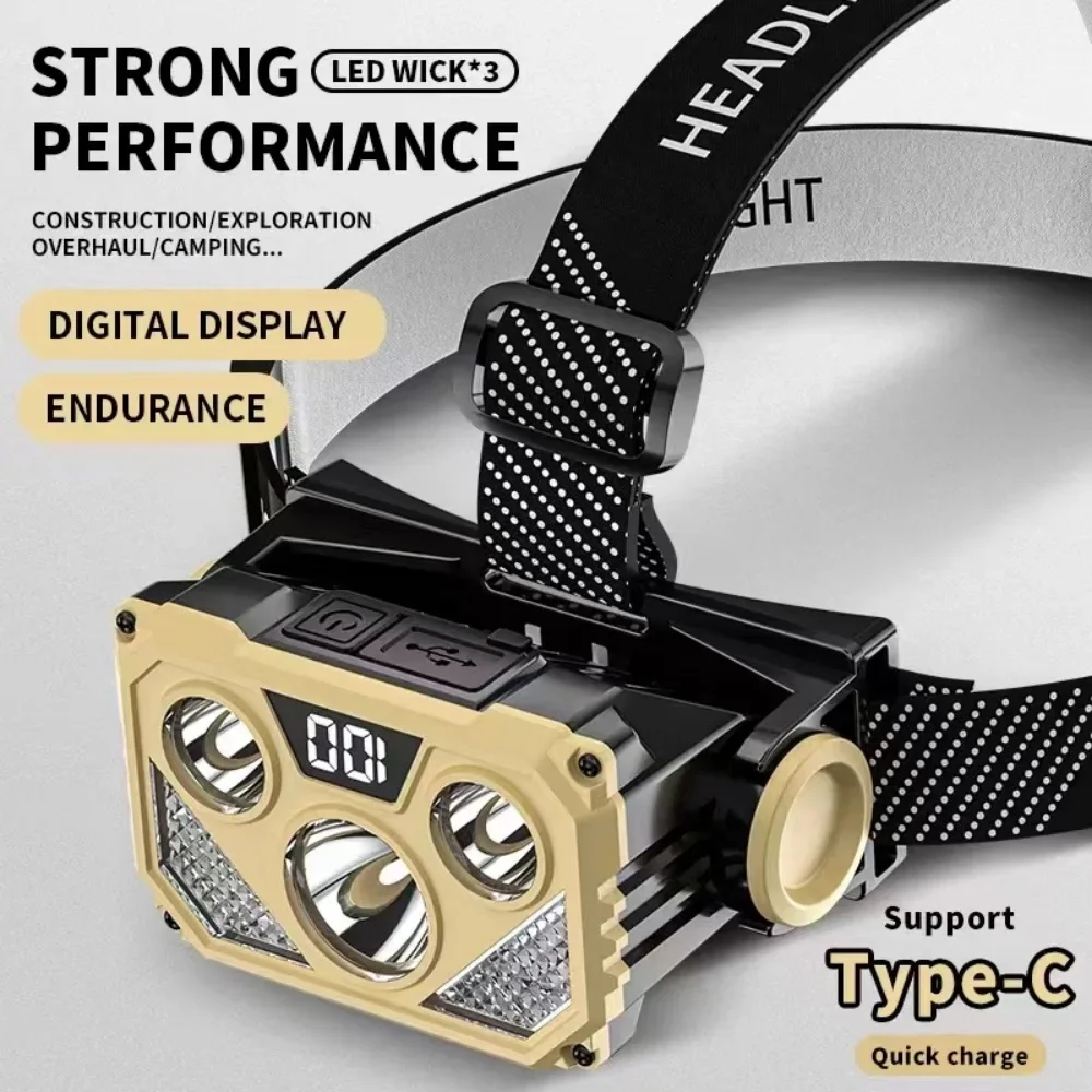 Usb Rechargeable Headlamp With Blue Red Light Headlight LED Headlamp ...