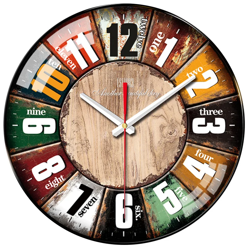 Artistic-Retro-Nostalgic-Wall-Clock-Living-Room-Bedroom-Decorative ...