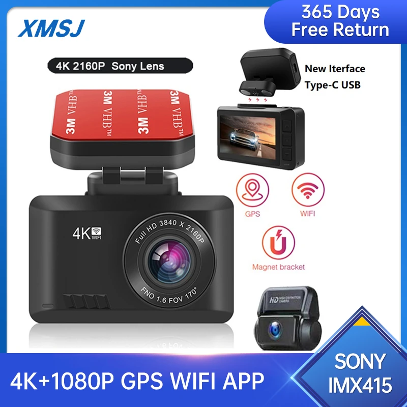 4K Dash Cam Car DVR Camera 2160P Car Video Recorder WIFI GPS Dashcam ...