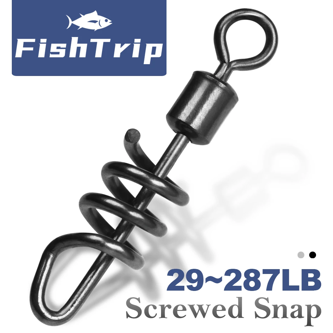 FishTrip Fishing Snap Rolling Swivels Screwed Snap Corkscrew Stainless ...