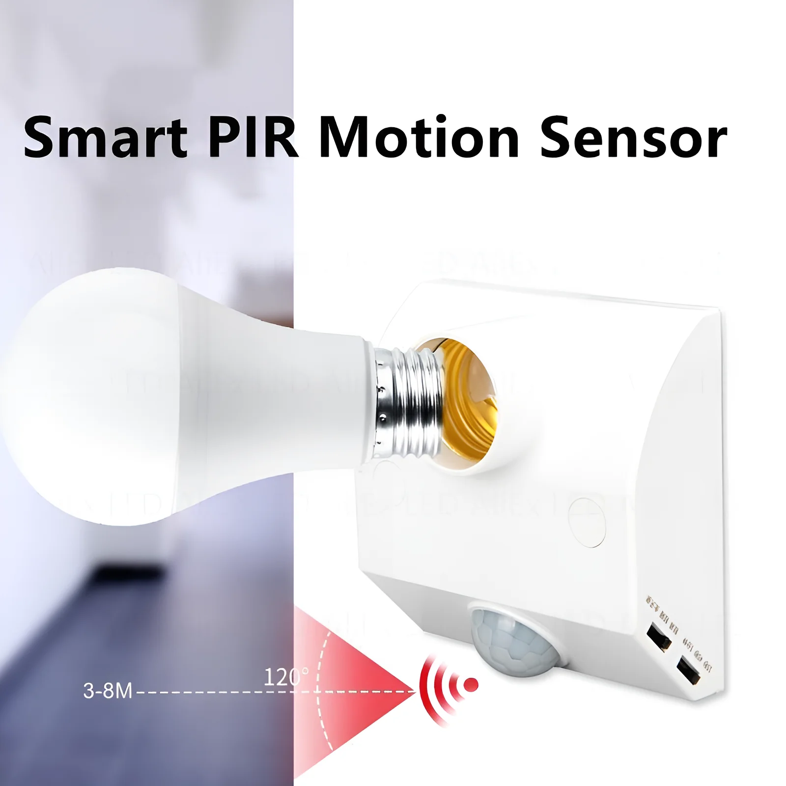 Smart Pir Motion Sensor Light Adapter | Pir Motion Sensor Led Bulb ...