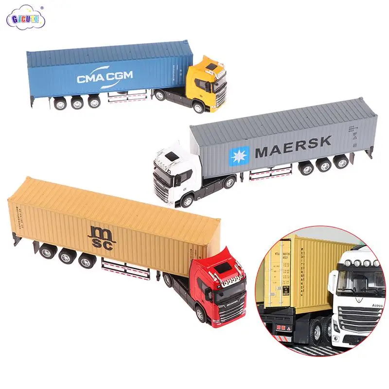 1-36-Diecast-Alloy-Truck-Head-Model-Toy-Container-Truck-Pull-Back-With ...