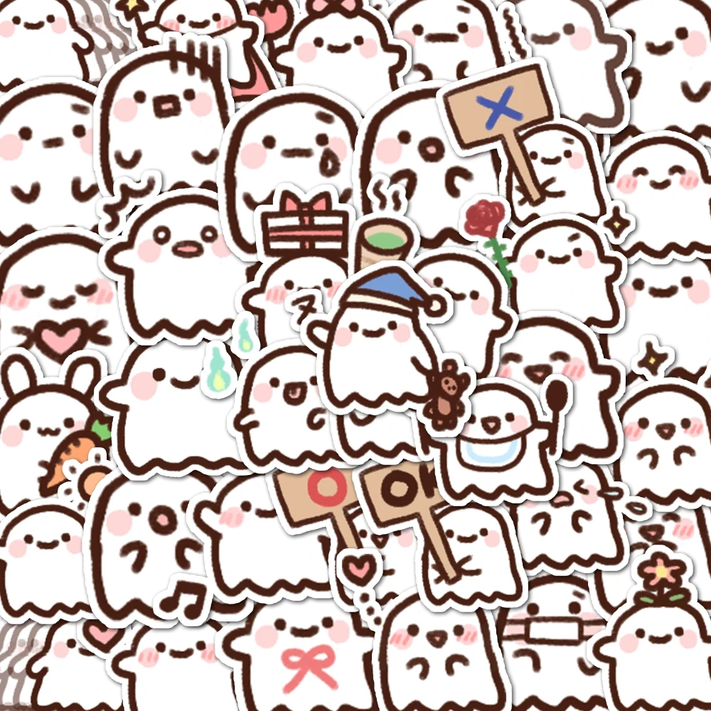 40pcs Little Ghost Stickers Can Be Used To Decorate Water Bottles ...