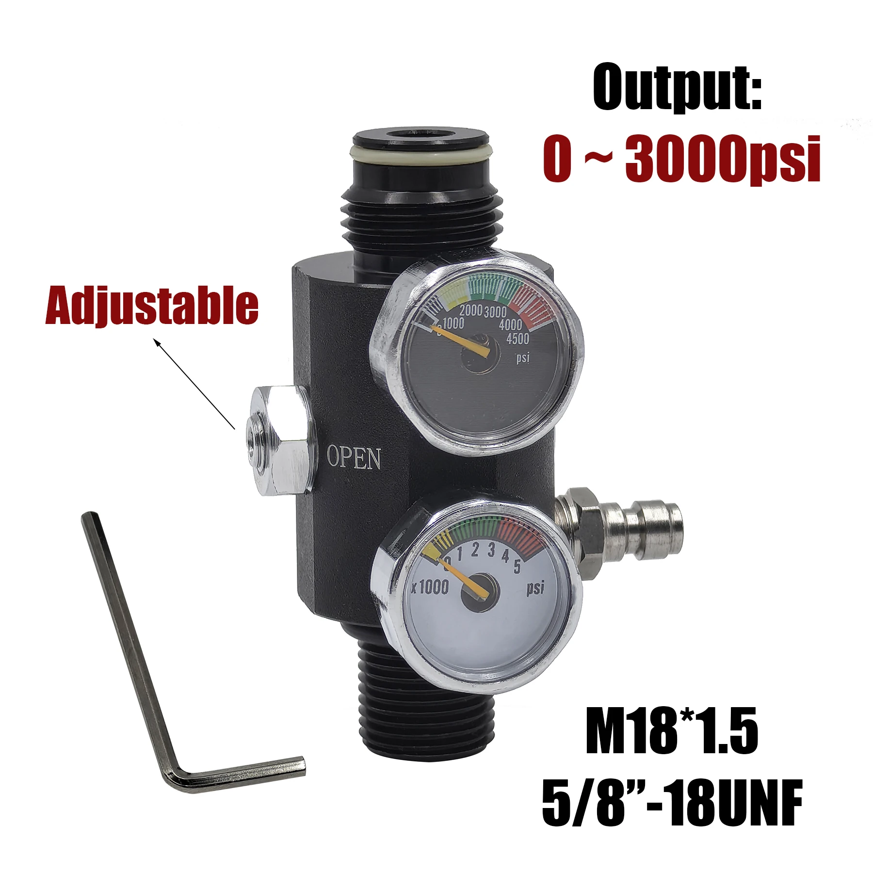 HPA-New-Design-Air-Tank-Cylinder-Regulator-Adjustable-Output-Pressure ...