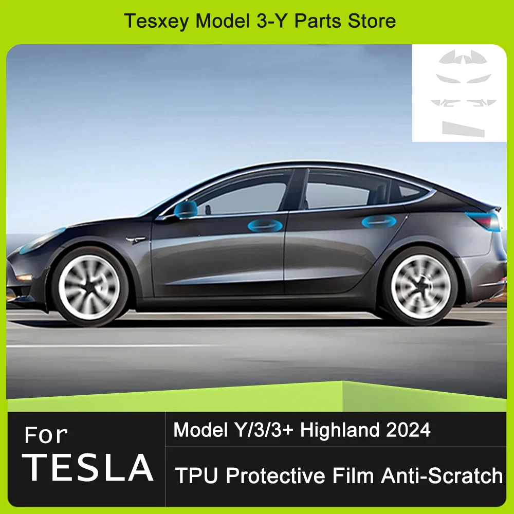 For-Tesla-Model-Y-3-3-Highland-2024-Up-Car-Window-B-Pillars-Transparent ...
