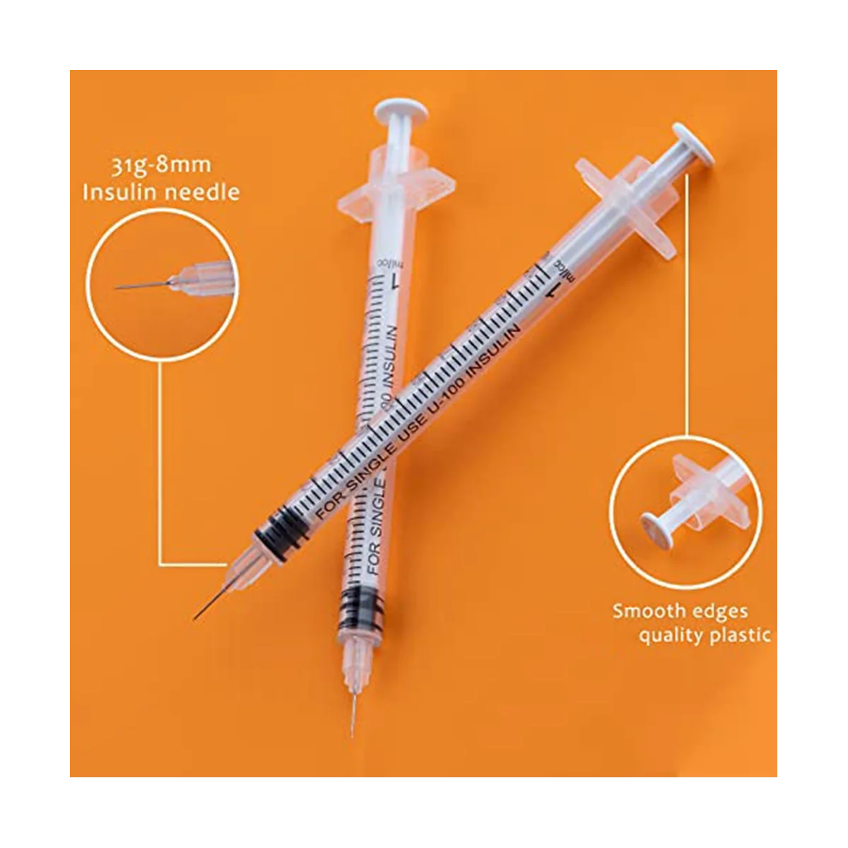 Insuline Syringe 1ML 30G x 8Mm Long - FitMed